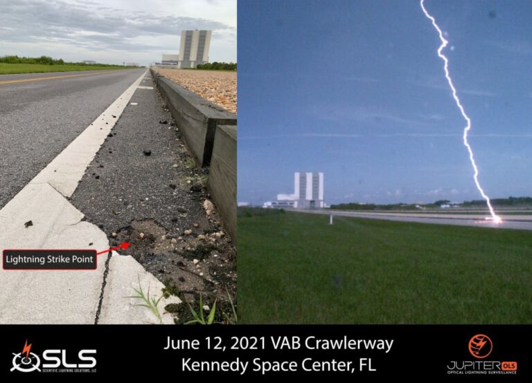 What happens when lightning strikes pavement?